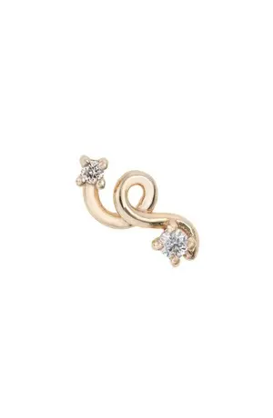 Bea Bongiasca Single Mini Loop Diamond Stud Earring - Gold
