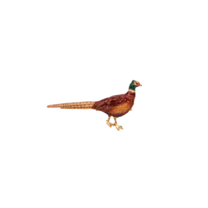 FABLE ENGLAND Pheasant Enamel Brooch - Gold