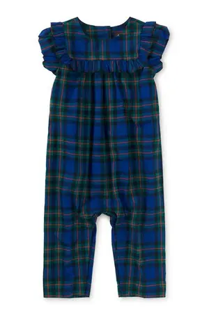 TEA COLLECTION Plaid Ruffle Romper - Busan Holiday Plaid