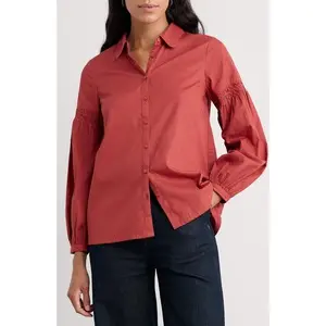 SEASALT CORNWALL Sapling Organic Cotton Button-up Shirt - Deep Rust