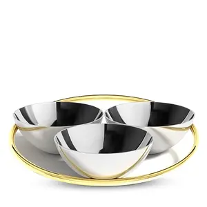 ANNA NEW YORK Ring Conjoined Bowls - Silver/gold