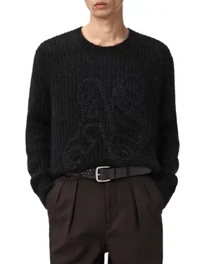 ALLSAINTS Chainy Crewneck Sweater - Black