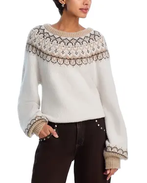Paige Misha Crewneck Fair Isle Sweater - Ivory Multi