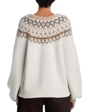 Paige Misha Crewneck Fair Isle Sweater - Ivory Multi