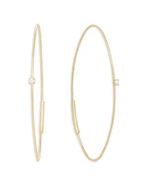 Lana Jewelry Jewelry 14k Yellow Diamond Oval Hoop Earrings - Gold