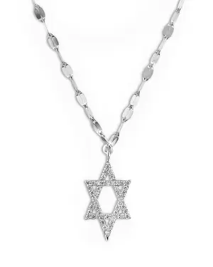 Lana Jewelry 14k Diamond Star Of David Pendant Necklace - White Gold