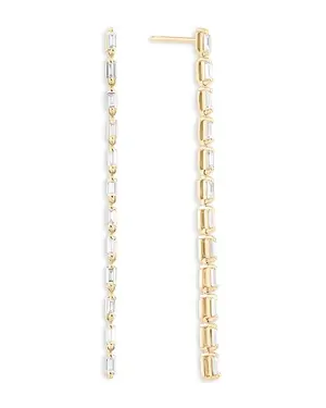 Lana Jewelry Baguette Diamond Linear Drop Earrings - Yellow Gold