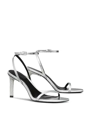 Silver Tone Sandals For Women
