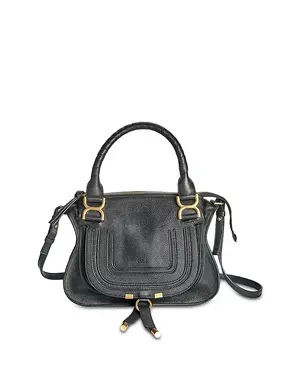 Chloé Marcie Small Leather Satchel - Black Grain Leather