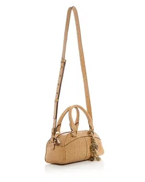 Chloé Small Stippled Leather Bowling Bag - Bleached