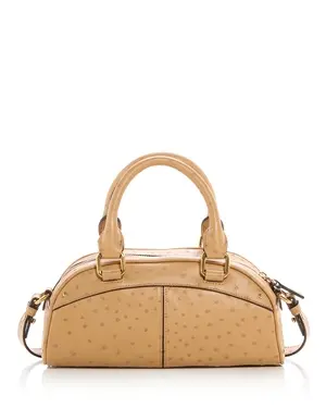 Chloé Small Stippled Leather Bowling Bag - Bleached