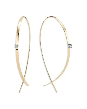 Lana Jewelry Jewelry 14k Yellow Diamond Upside Down Hoop Earrings - Gold