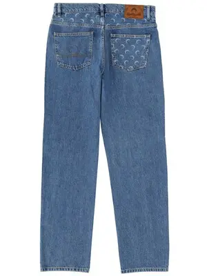 MARINE SERRE Moon Waxed Jeans - Blue