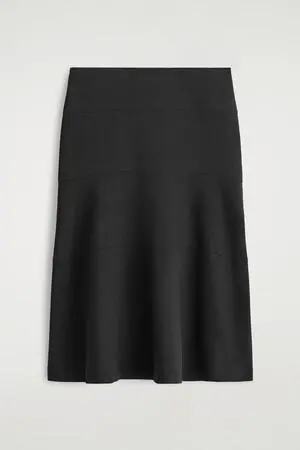 Cos Curved A-line Midi Skirt - Dark Grey
