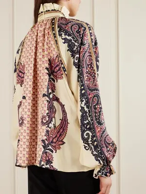Etro Printed Silk-twill Blouse With Pussy-bow