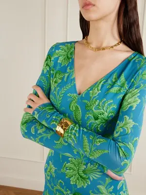 Etro Asymmetric Printed Maxi Dress
