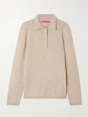 THE ELDER STATESMAN Laurel Cashmere Polo Sweater