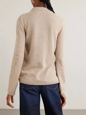 THE ELDER STATESMAN Laurel Cashmere Polo Sweater