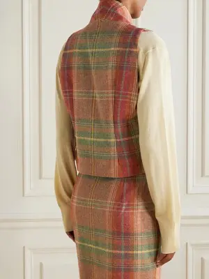 MARTA FERRI Ramatuelle Checked Wool Vest