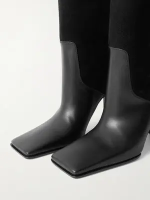 Alaïa Leather And Nubuck Knee High Boots