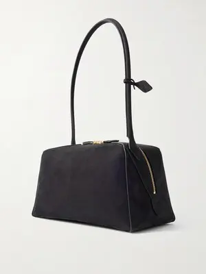 Alaïa Le Bulldog Medium Nubuck Shoulder Bag - Black
