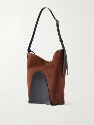 Alaïa Leather-trimmed Suede Tote