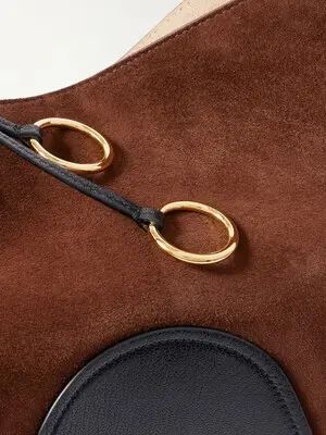 Alaïa Leather-trimmed Suede Tote