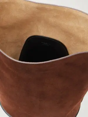 Alaïa Leather-trimmed Suede Tote