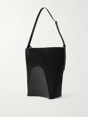 Alaïa Leather-trimmed Suede Tote