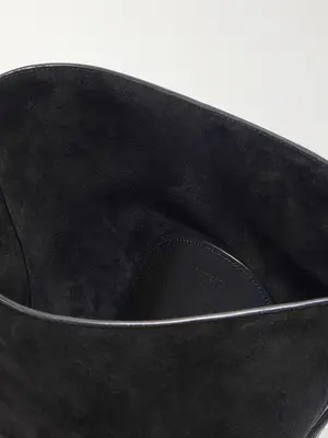 Alaïa Leather-trimmed Suede Tote