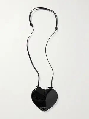 Alaïa Le Coeur Patent-leather Shoulder Bag - Black