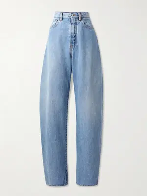 Alaïa Round High-rise Barrel-leg Jeans - Blue