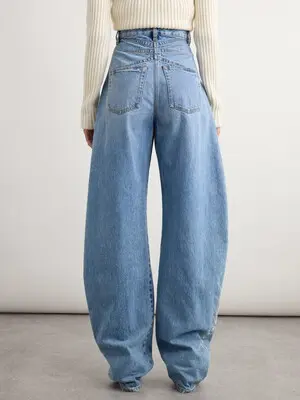 Alaïa Round High-rise Barrel-leg Jeans - Blue