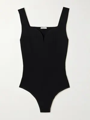 Alaïa Ribbed Jersey Bodysuit - Black