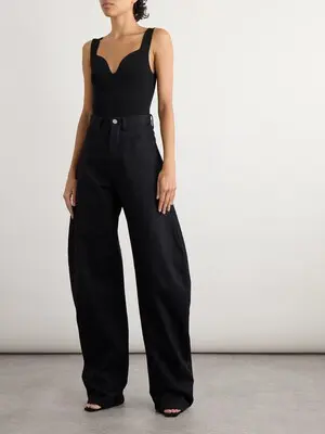 Alaïa Ribbed Jersey Bodysuit - Black