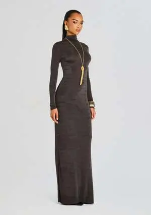 SEROYA Kim Maxi Dress - Dark Charcoal