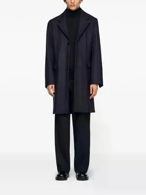 Sandro Wool And Cashmere Blend Overcoat - Blue
