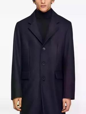 Sandro Wool And Cashmere Blend Overcoat - Blue