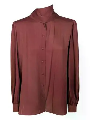 Max Mara Melania Tie-neck Shirt - Brown