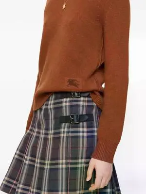 Burberry Equestrian Knight-embroidered Jumper - Brown