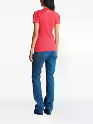 Balmain Draped T-shirt With Lion Head Buttons - Pink