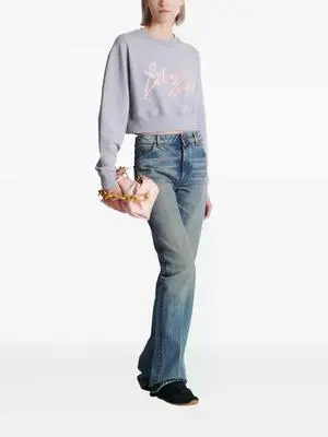 Balmain Printed Cropped Sweatshirt - Grey
