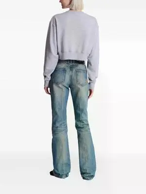 Balmain Printed Cropped Sweatshirt - Grey