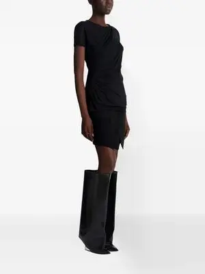 Balmain Draped Cotton Jersey T-shirt With Lion Head Buttons