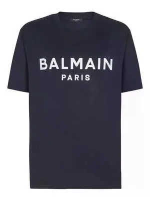 Balmain Printed Cotton T-shirt - Blue