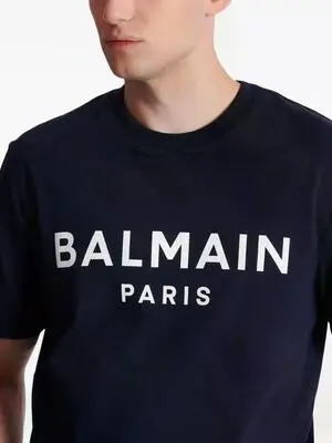 Balmain Printed Cotton T-shirt - Blue