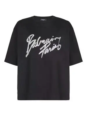 Balmain Brush Print Cotton Jersey T-shirt