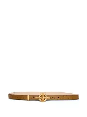 Balmain Embossed T-Bar Belt Brown