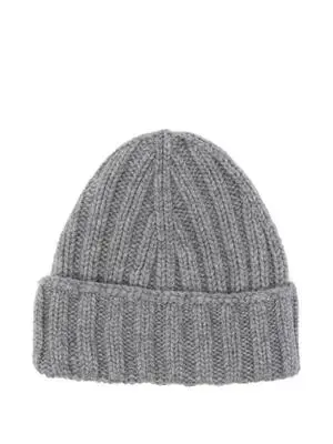DELL'OGLIO Ribbed Beanie - Grey