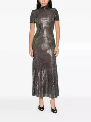 SELF-PORTRAIT Embellished Short-sleeve Midi Dress